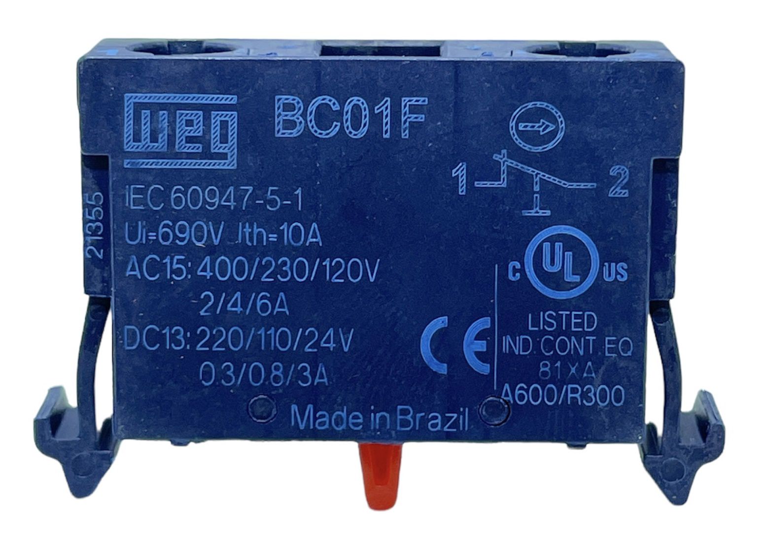 Bloco De Contato 1NF P/ Botão Weg BC01F-CSW LINHA F 12891186 | MAQPART