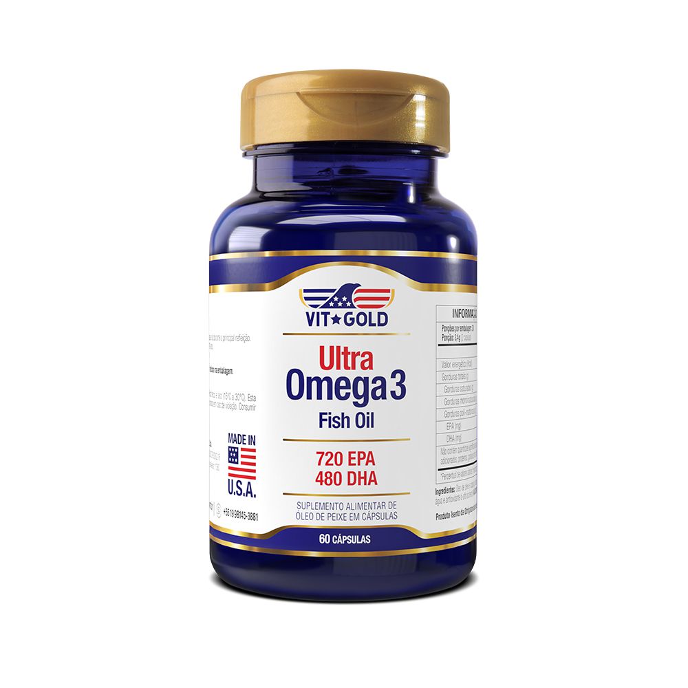 Ultra Ômega3 720 EPA/480 DHA Vitgold com 60 cápsulas | Vitgold