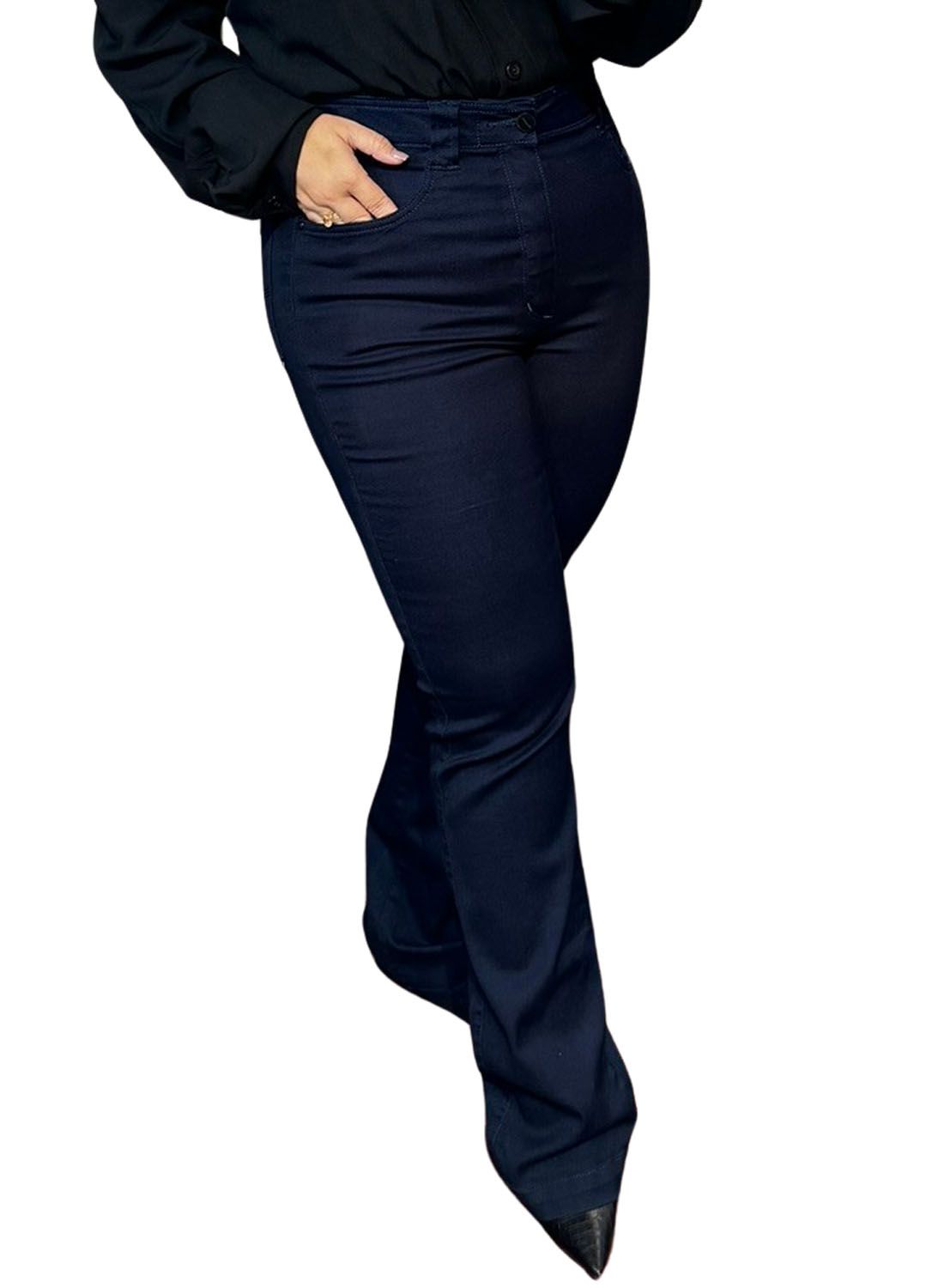 Calça Feminina Flare Azul Marinho Loopper | LOJA VOLARIUM