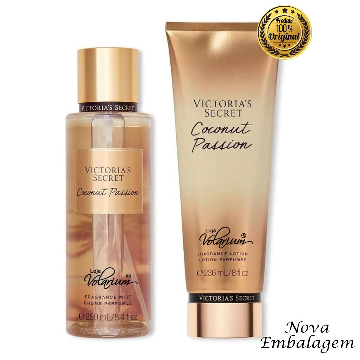 KIT COCONUT PASSION VICTORIA SECRET CREME + COLONIA BODY SPLASH ORIGINAL | LOJA VOLARIUM