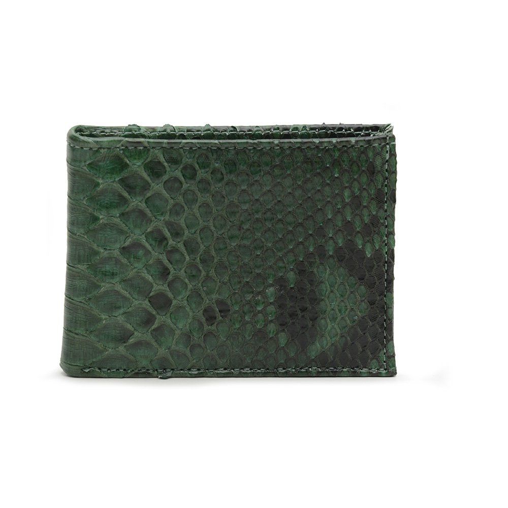 Carteira MINI em Couro de cobra (Python reticulatus) Verde | Exotic Couros