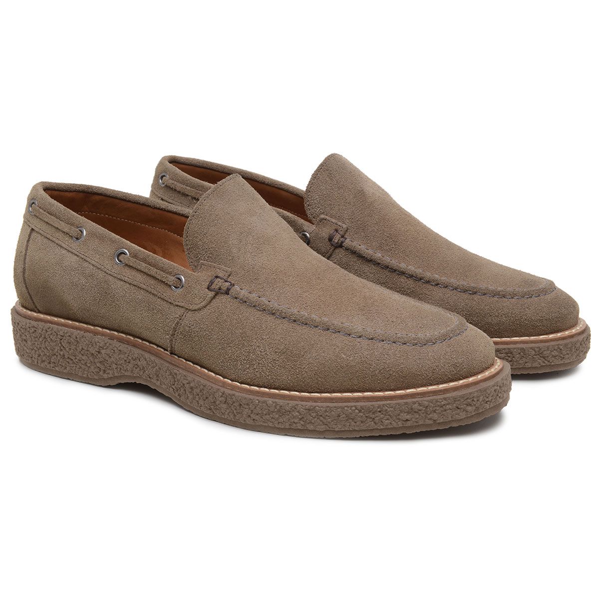 Sapato Masculino Sider ZOOE Camurça Taupe - Turunelli Calçados