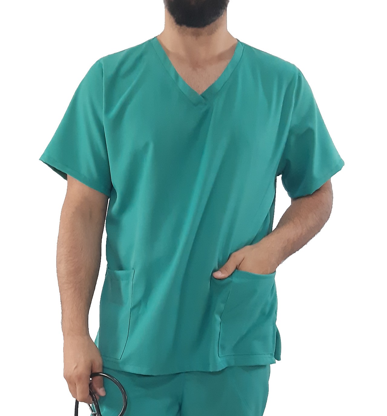 Camisa Scrub Verde Jade Masculina - Privativo Pijama Cirúrgico | BRANCURA