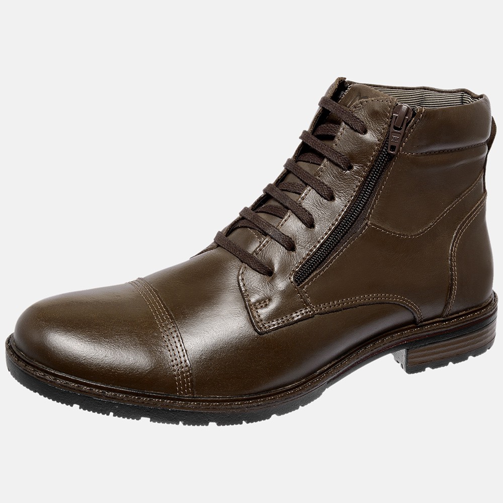Bota Urbana em Couro Mega Boots Café 50003 | Mega Boots