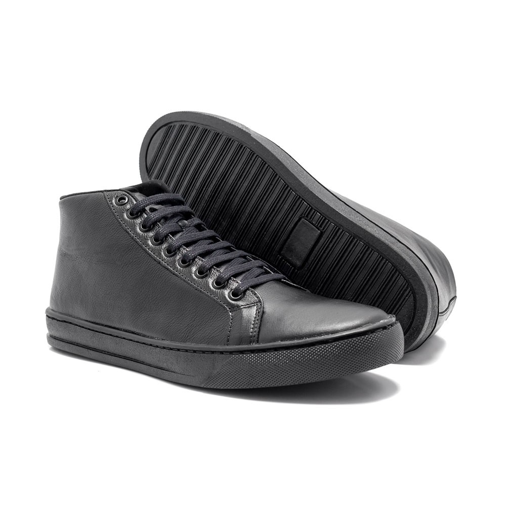 Tenis Quebec Mike Black Couro Legítimo | Loja Quebec