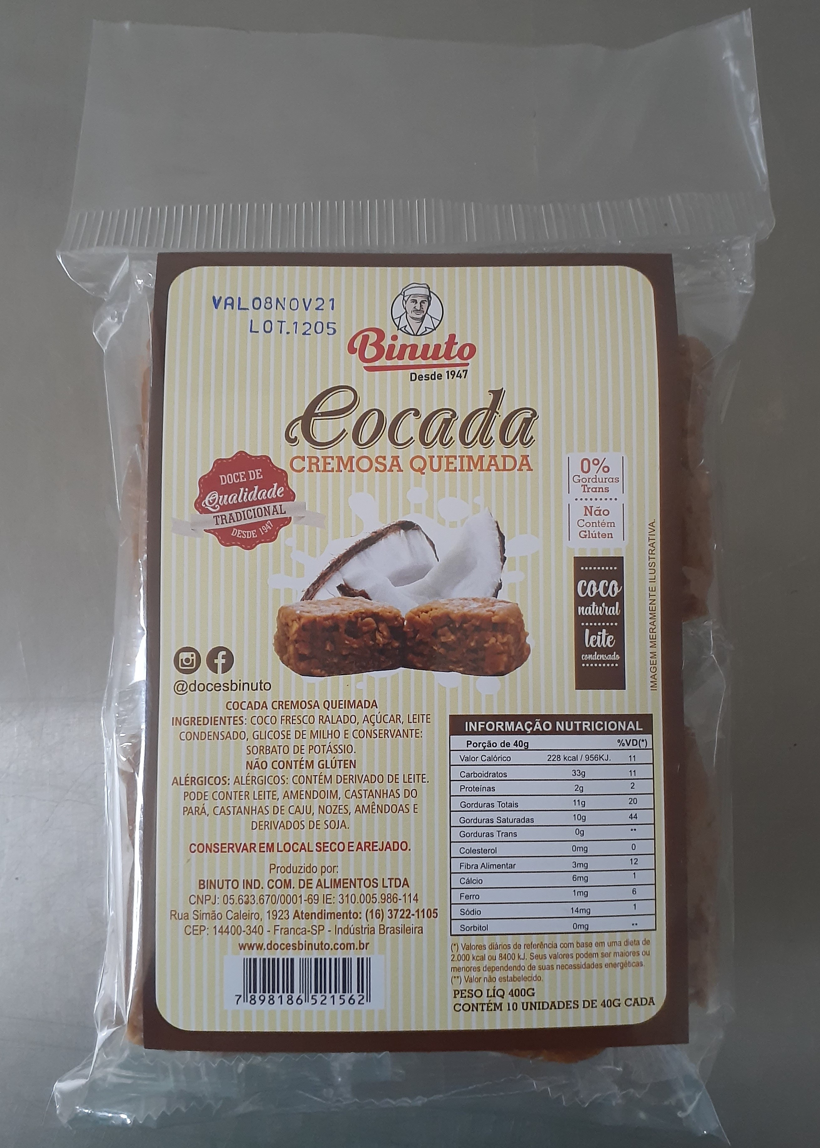 Cocada cremosa queimada | DOCES BINUTO