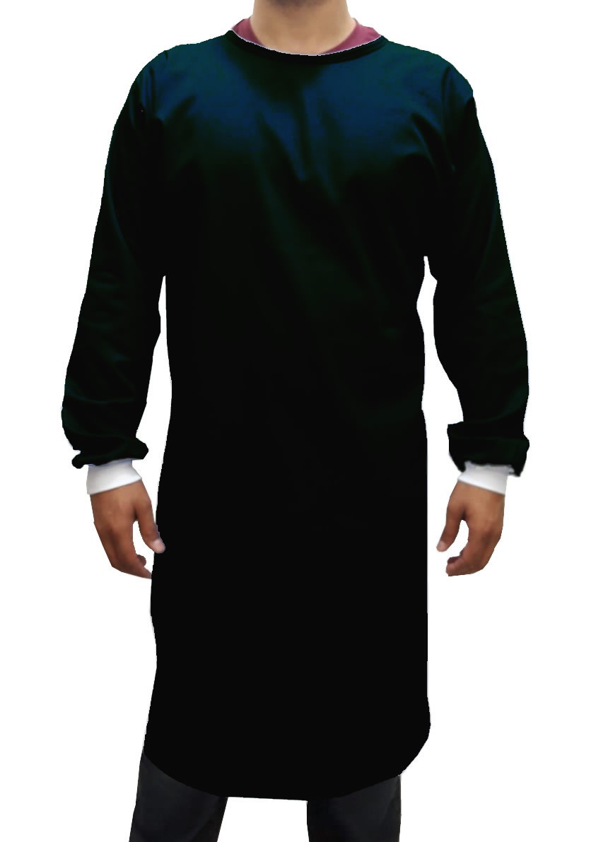 Capote Cirúrgico Preto Unissex em Brim 100% Algodão | BRANCURA