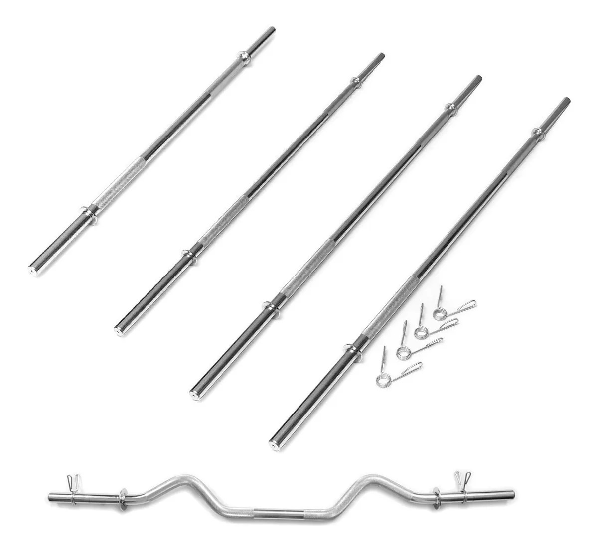 Kit Barras Maciças Aço 1045 1.20m + 1.50m + 1.80m+2.20m + Barra W ...