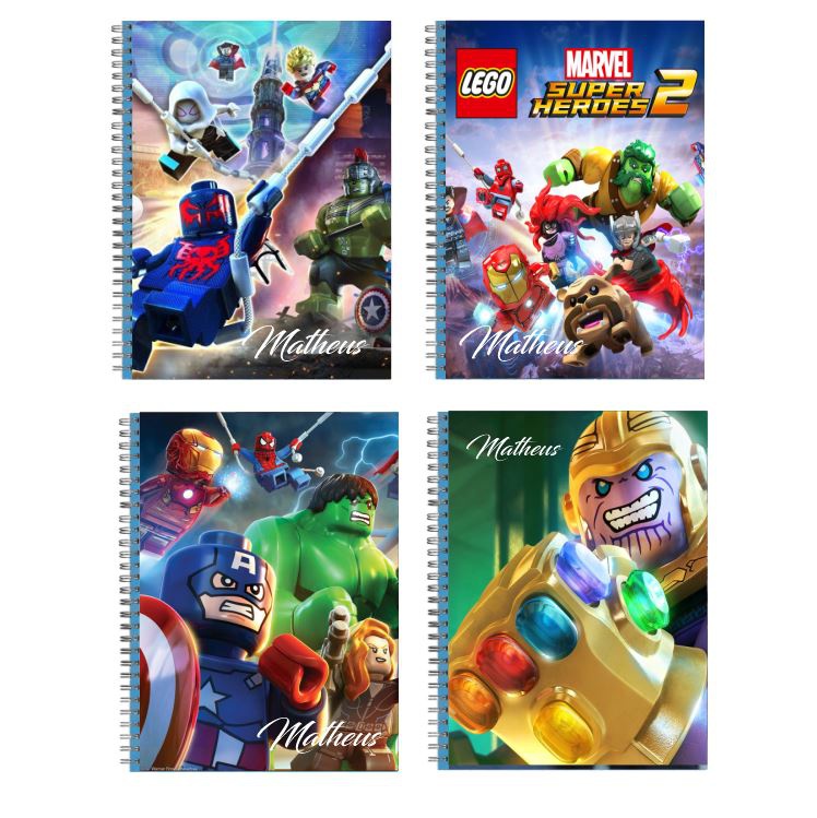 Adesivo Caderno Lego Super Heróis | KREATIVEADESIVOS