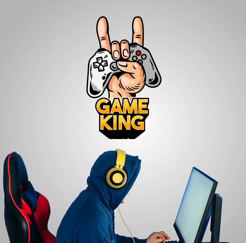Adesivo parede Gamer king | KREATIVEADESIVOS