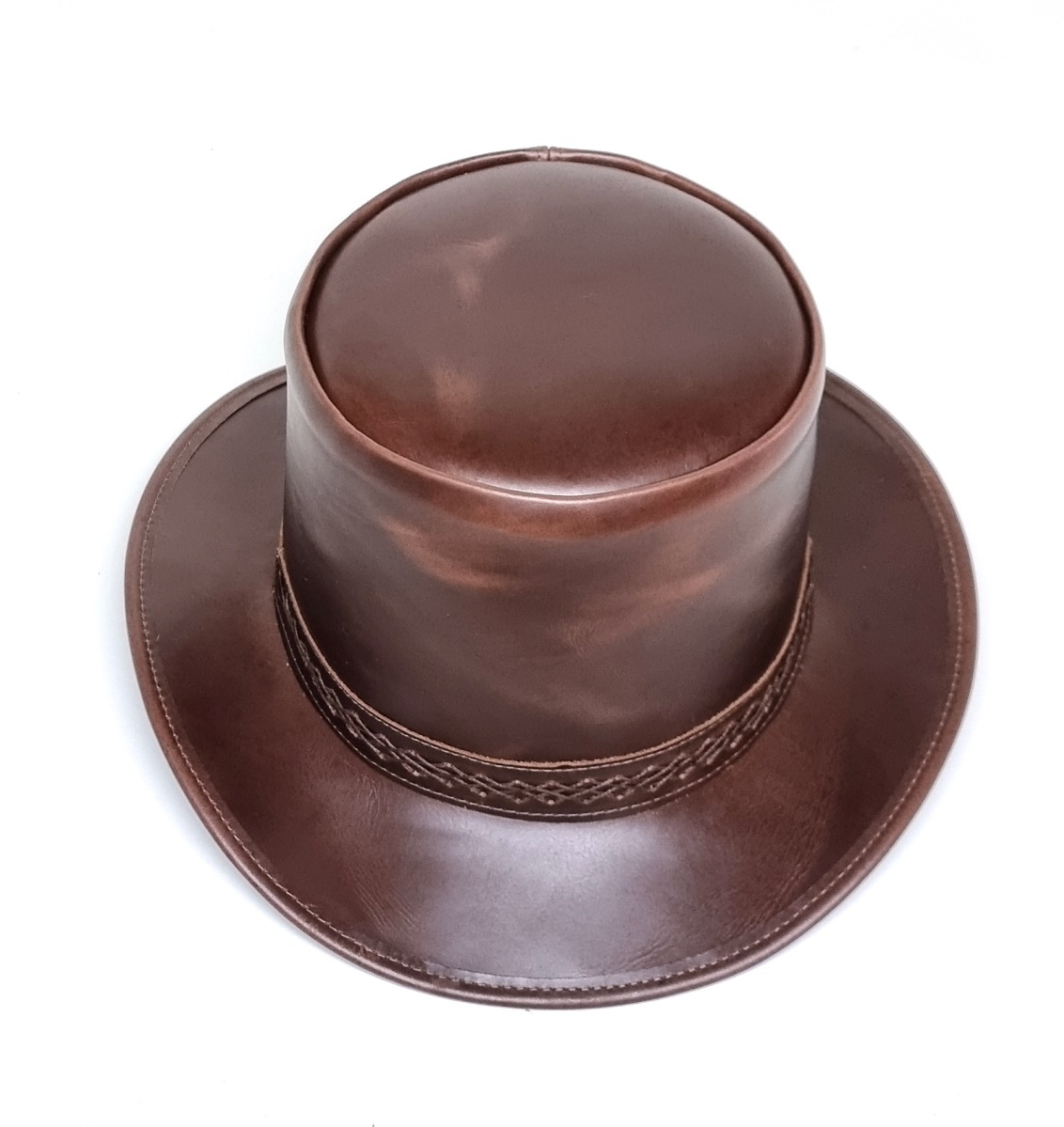 Cartola Chapéu de couro Legitimo estilo Rustico Vintage Aba curta ...