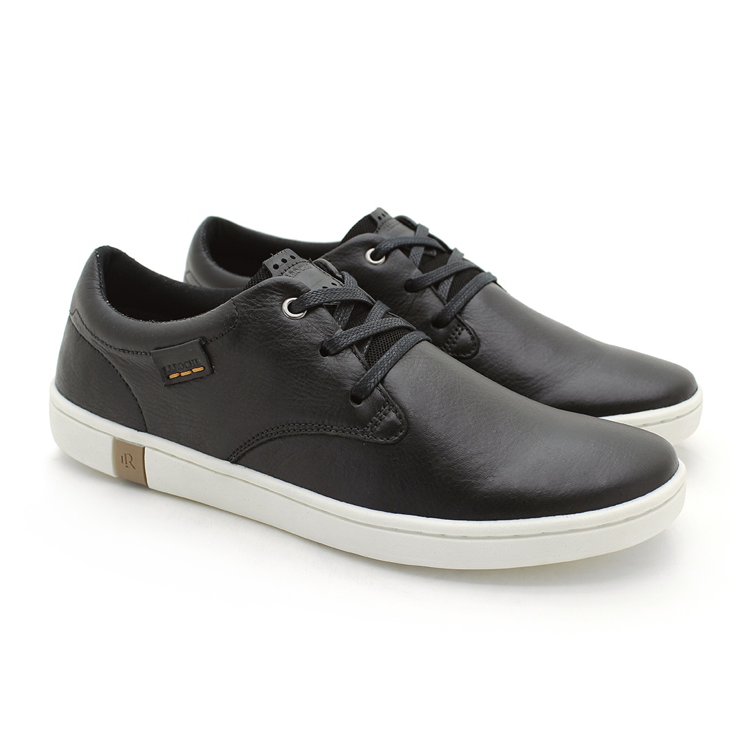 Sapatenis Casual em Couro Masculino North - Preto | Calçados Laroche