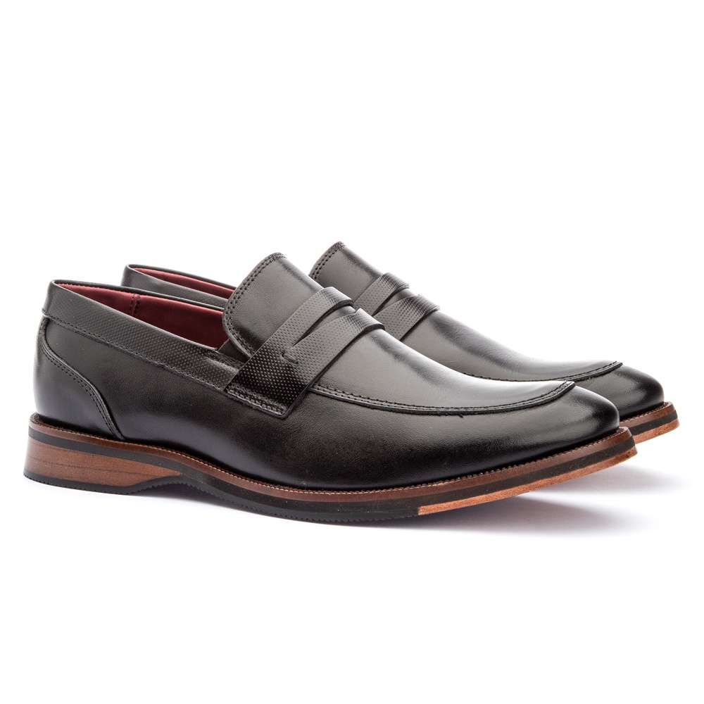 Sapato Masculino Loafer Sola De Couro Absolut Preto | Rambourg ...