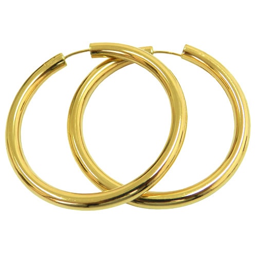 Argola Africana Grossa de Ouro 18K 0,750 | RDJ JÓIAS