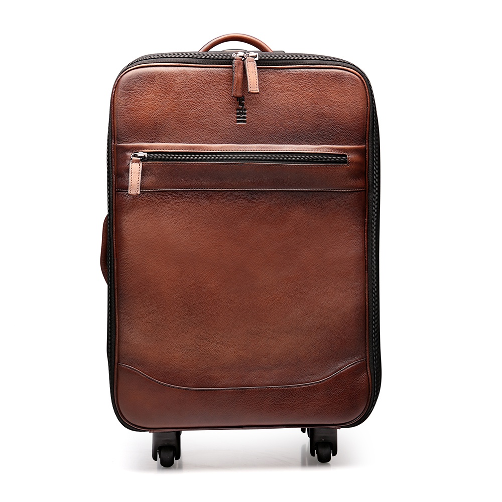 Mala De Viagem Em Couro Conhaque | SERGIO`S