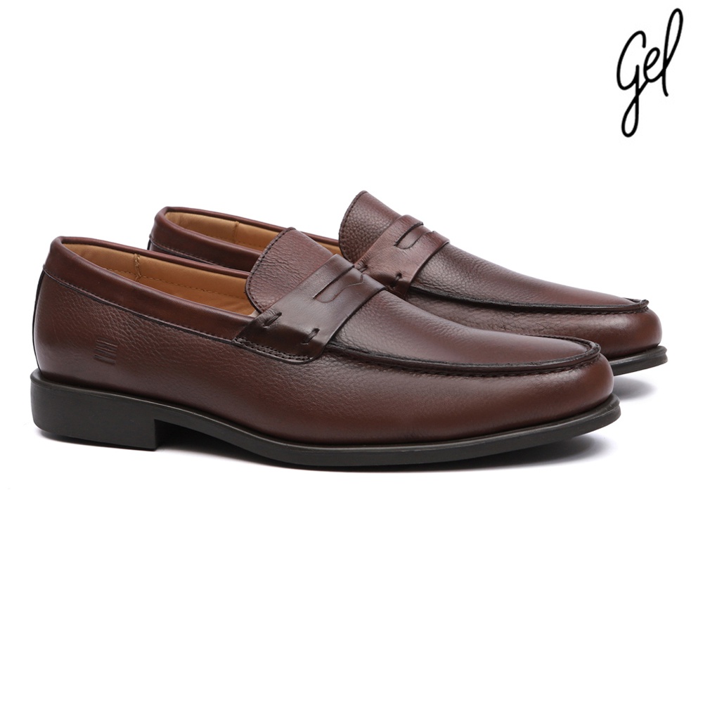 Sapato Loafer Masculino Gel Em Couro Marrom | SERGIO`S