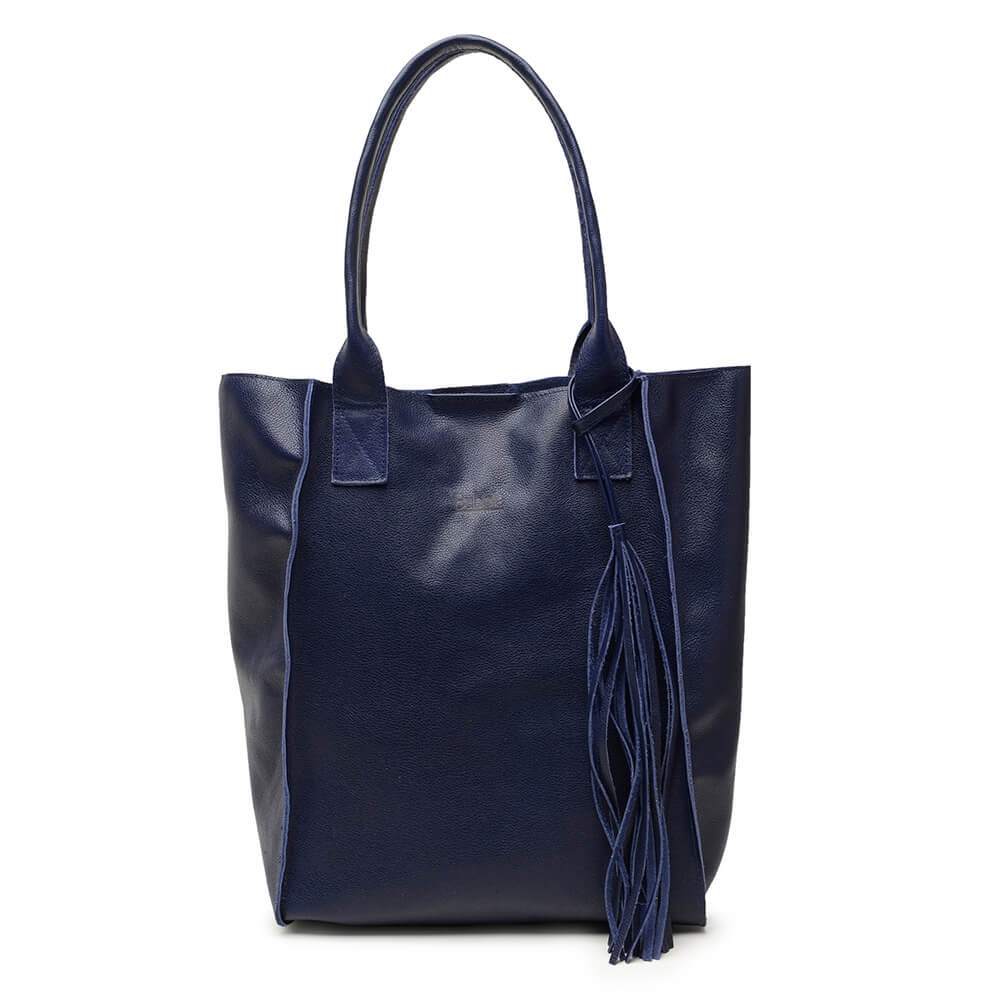 Bolsa de Couro - ÉVORA - Azul Anil | Bubblê
