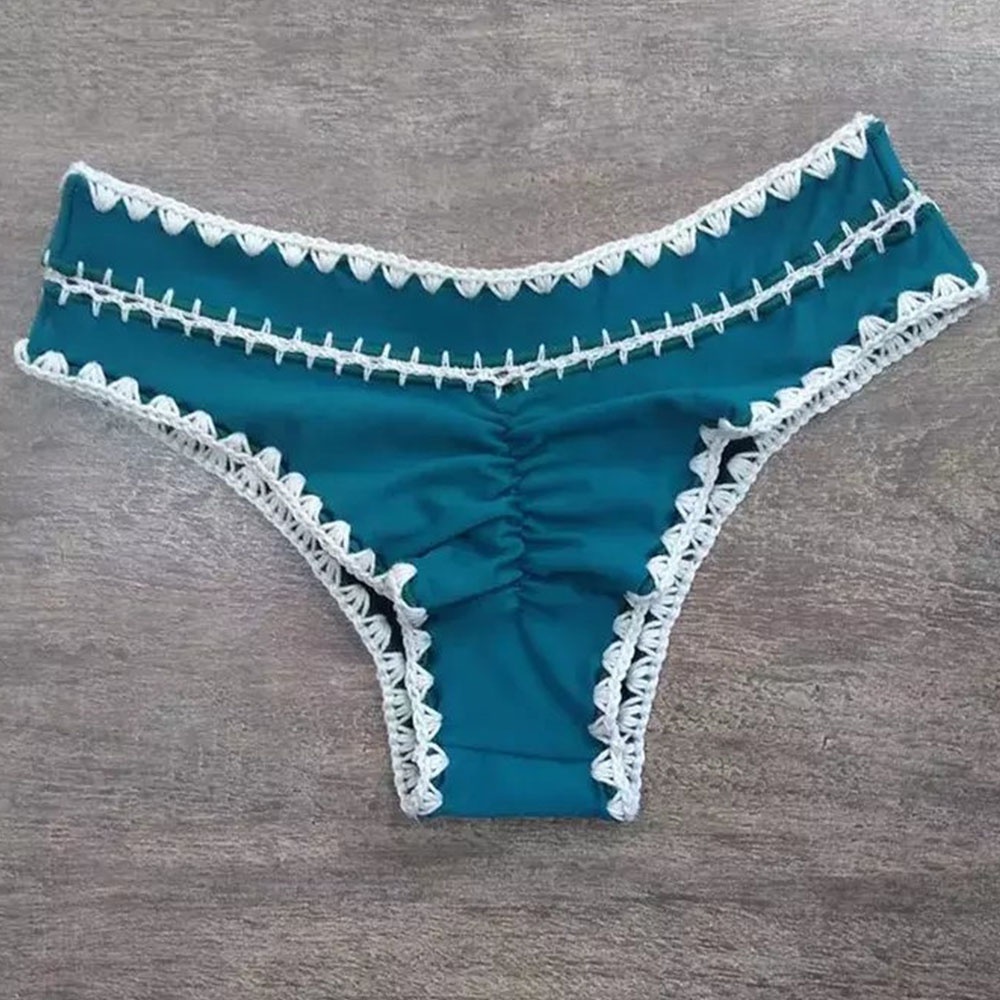 Calcinha De Biquíni Boho Beach Fechada Plus Size Verde Escuro Via Sol Brazil