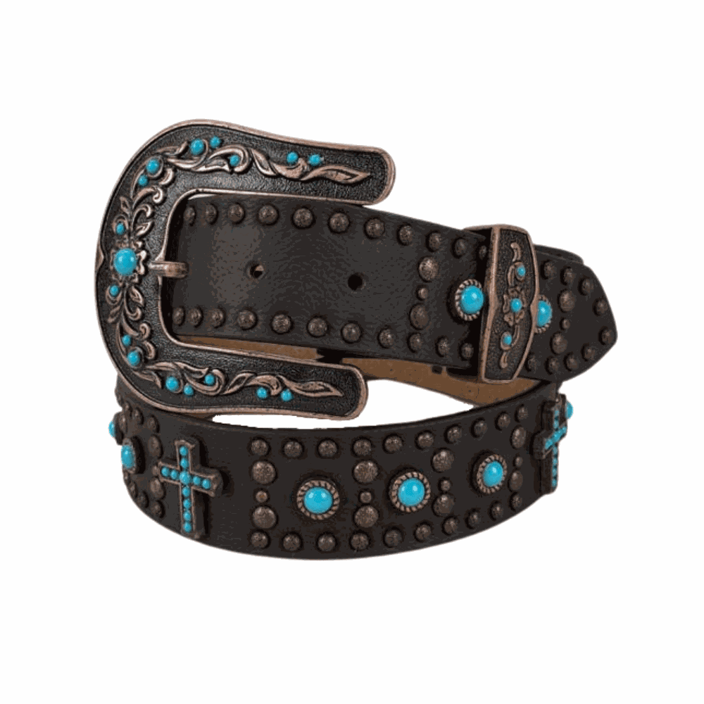 CINTO FEMININO PAUL WESTERN STRASS CRUZ AZUL REF: 412 | ACANÃ