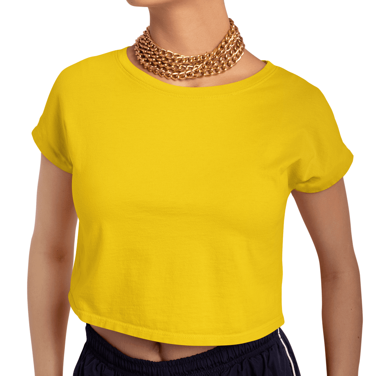 Cropped Feminino 100% Algodão 30.1 Amarelo | Adrenalina Drop