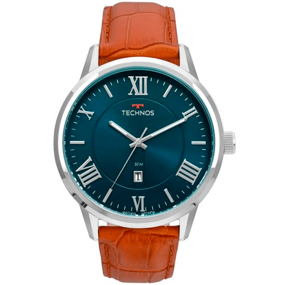 Relógio Technos Masculino Analógico | Executive - Prata Couro | Authentika