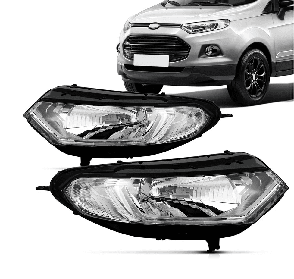 Farol Ecosport 2013 á 2017 - Cromado | Dominio Auto Peças