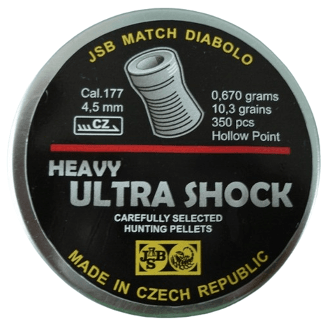 Chumbinhos JSB Ultra Shock Heavy 4,5mm Peso médio: 0,670g / 10,3 gr ...