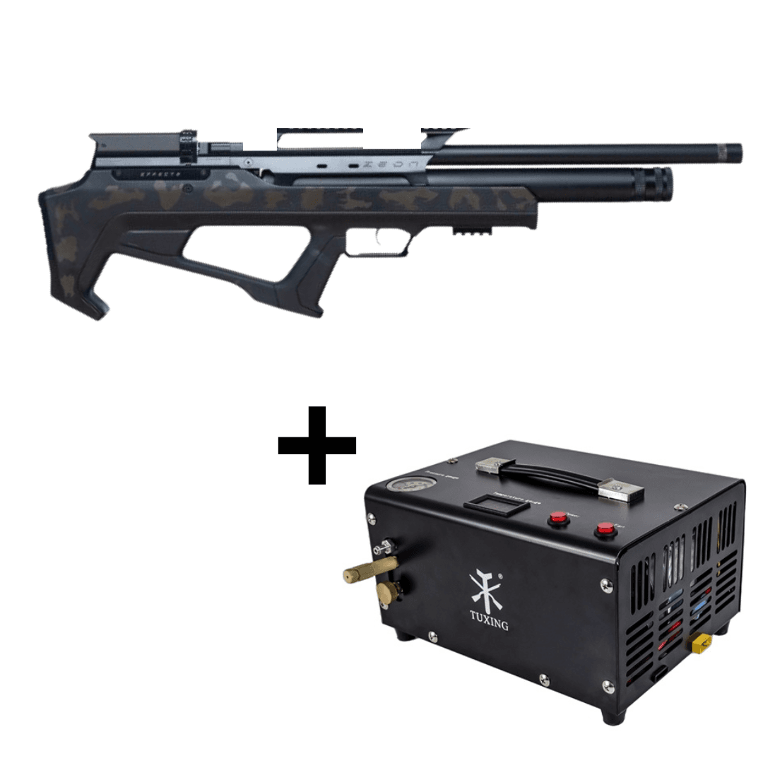 Carabina de Pressão PCP Effecto Zeon Camo verde 5.5mm + Compressor ...