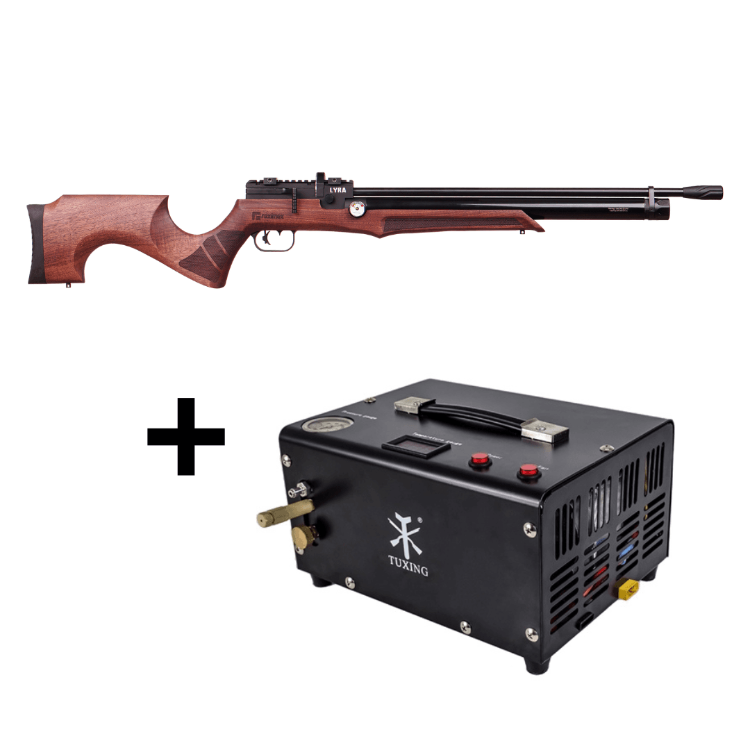 Carabina de Pressão PCP REXIMEX LYRA WOOD 5,5mm + Compressor Tuxing ...