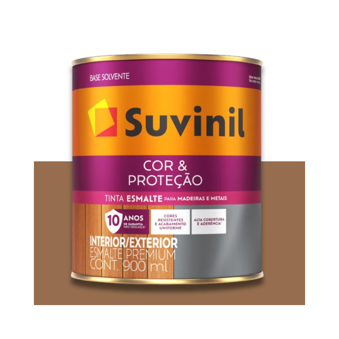 SUVINIL ESMALTE COR E PROTEÇÃO BRILHANTE MARROM CONHAQUE 900ML ...