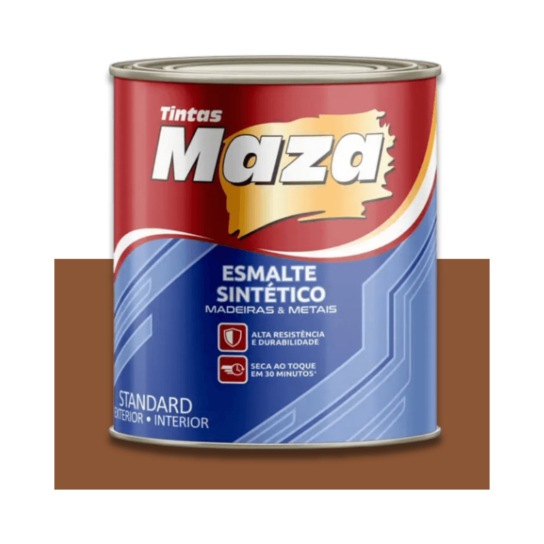 MAZA ESMALTE SINTÉTICO BRILHANTE MARROM CONHAQUE 225ML | Baratão das Tintas