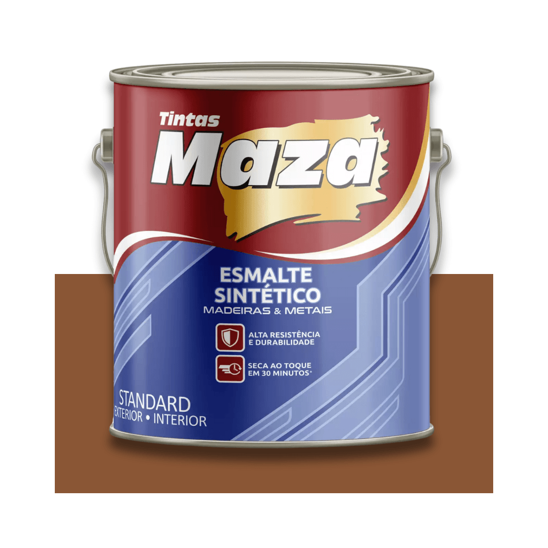 MAZA ESMALTE SINTÉTICO BRILHANTE MARROM CONHAQUE 900ML | Baratão das Tintas