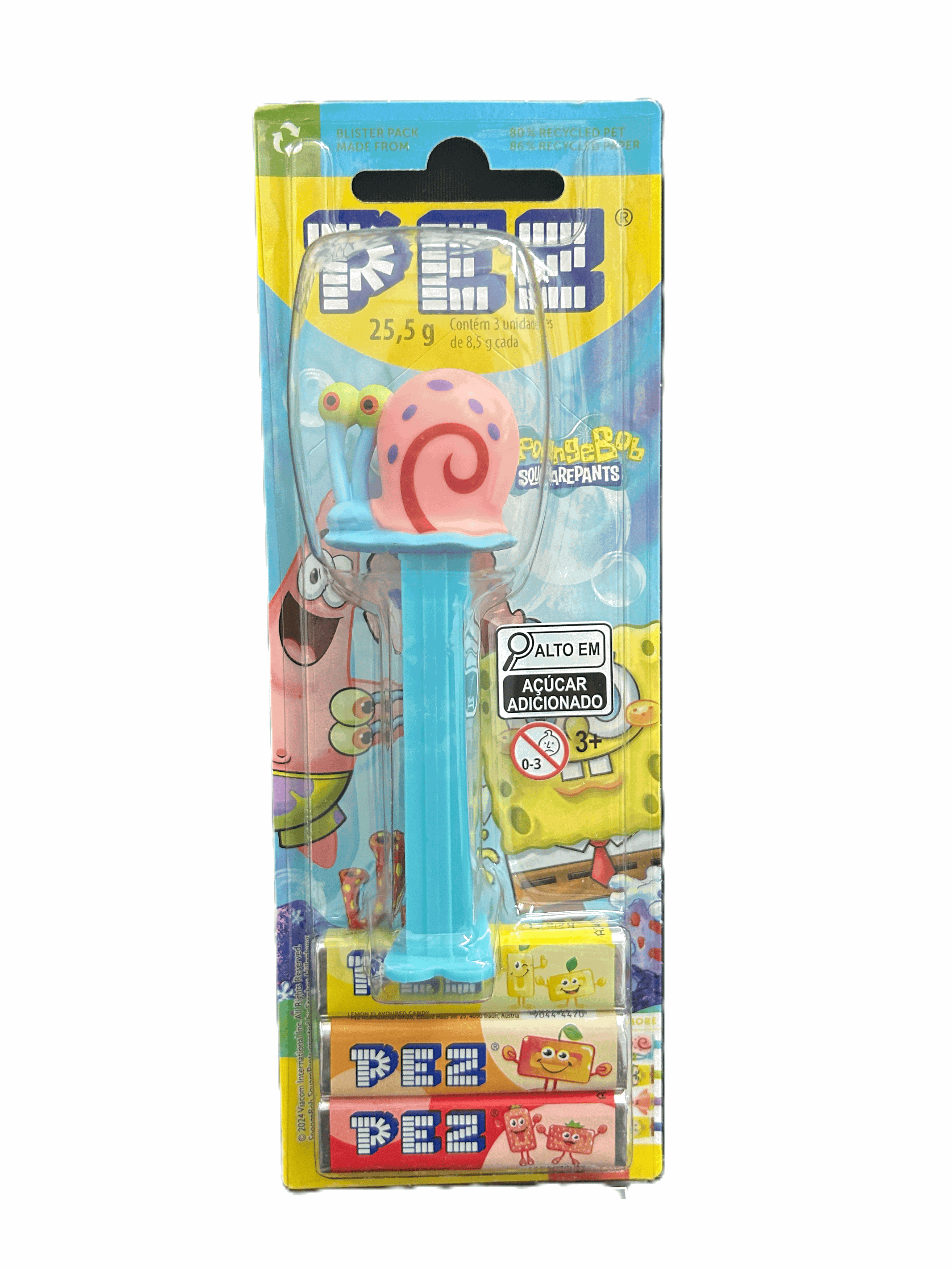 PEZ Bob Esponja 25,5g - Dispenser Colecionável com Balas Frutadas ...