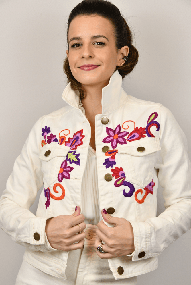 Jaqueta Jeans Off White Modelo Havana Pronta Entrega | BIAAGUILA