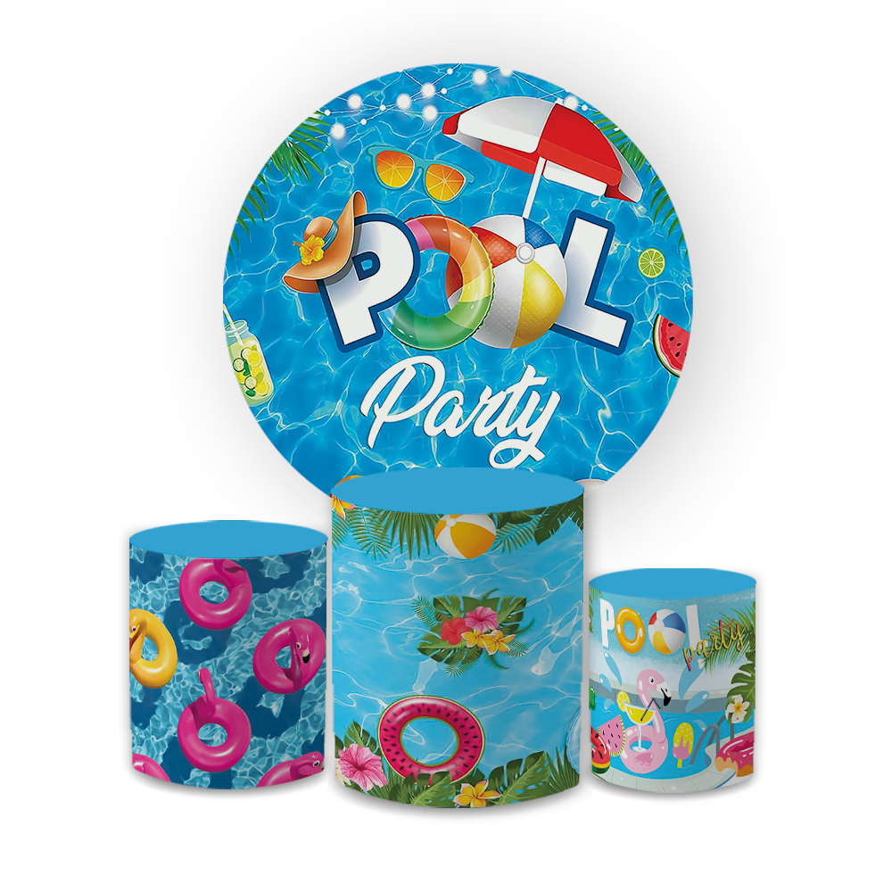 Kit Capa Painel Redondo + Trio Cilindros Decoração Festa Aniversário ...