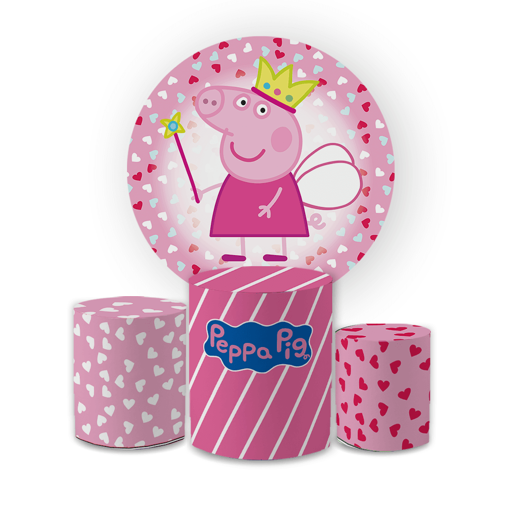 Kit Capa Painel Redondo + Trio Cilindros Decoração Aniversário Infantil ...