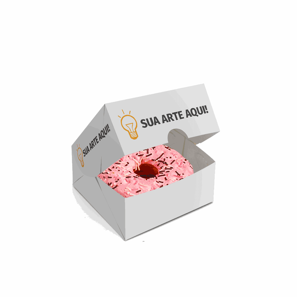 CAIXA DONUTS 1 UND EXTRA PERSONALIZADA - 50 UNIDADES | CaixaMix Embalagens