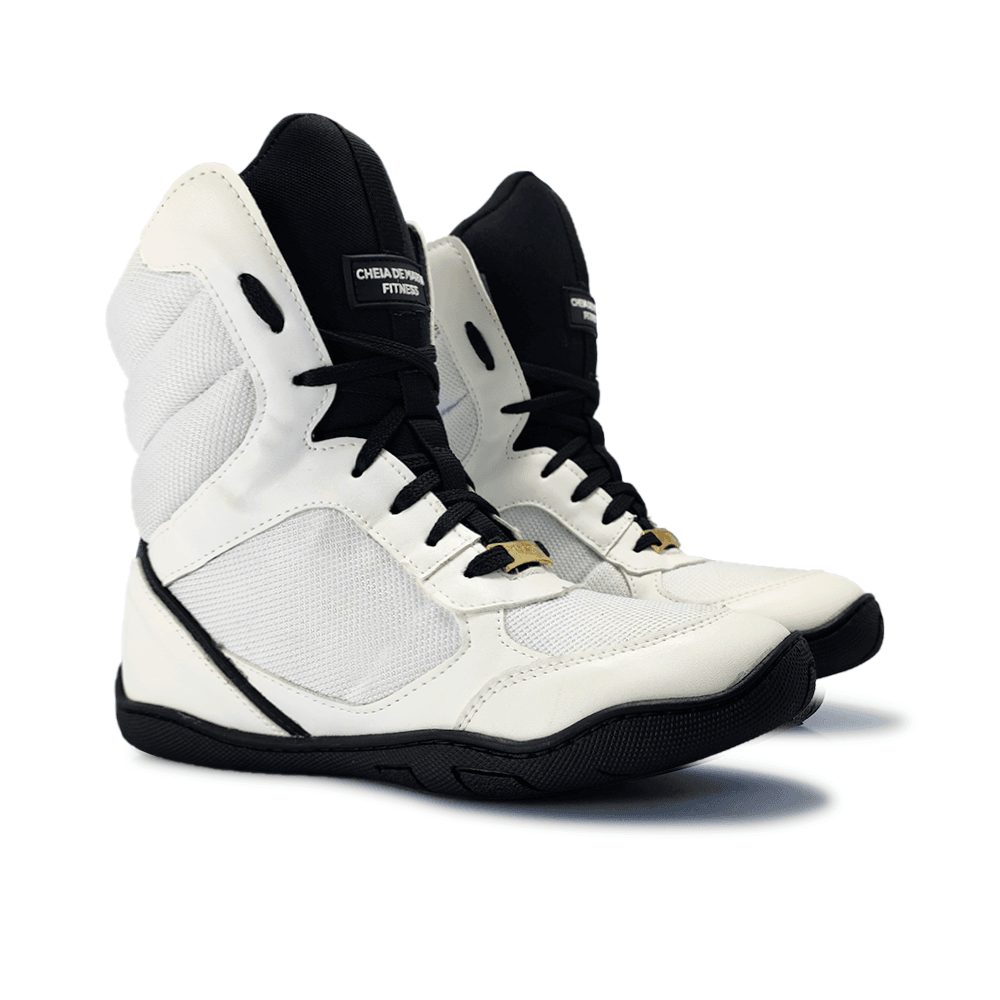 Bota de Treino Cheia de Marra Leg Press Branco e Preto | CHEIA DE MARRA