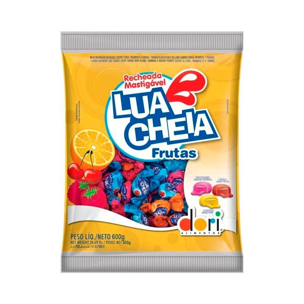 BALA LUA CHEIA FRUTAS 600G DORI | CHOKDOCE