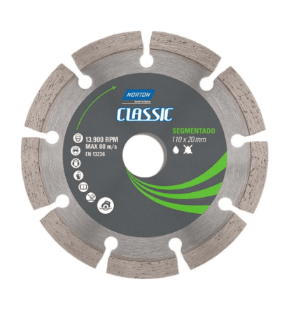 DISCO DIAM CLASSIC SEGM 110X20MM NORTON | Couto Materiais