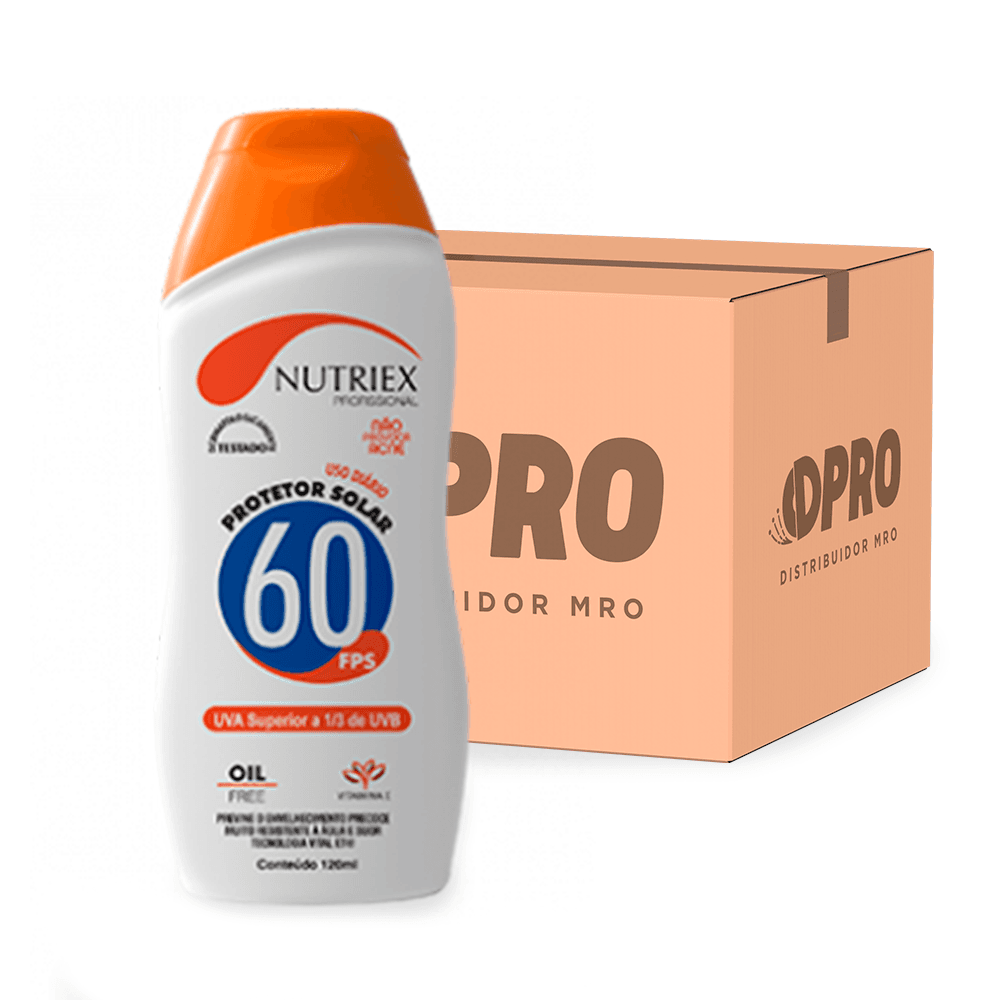 Kit Protetor Solar Nutriex UV FPS 60 Bisnaga 120g Com 50 Unidades | Dpro Distribuidor