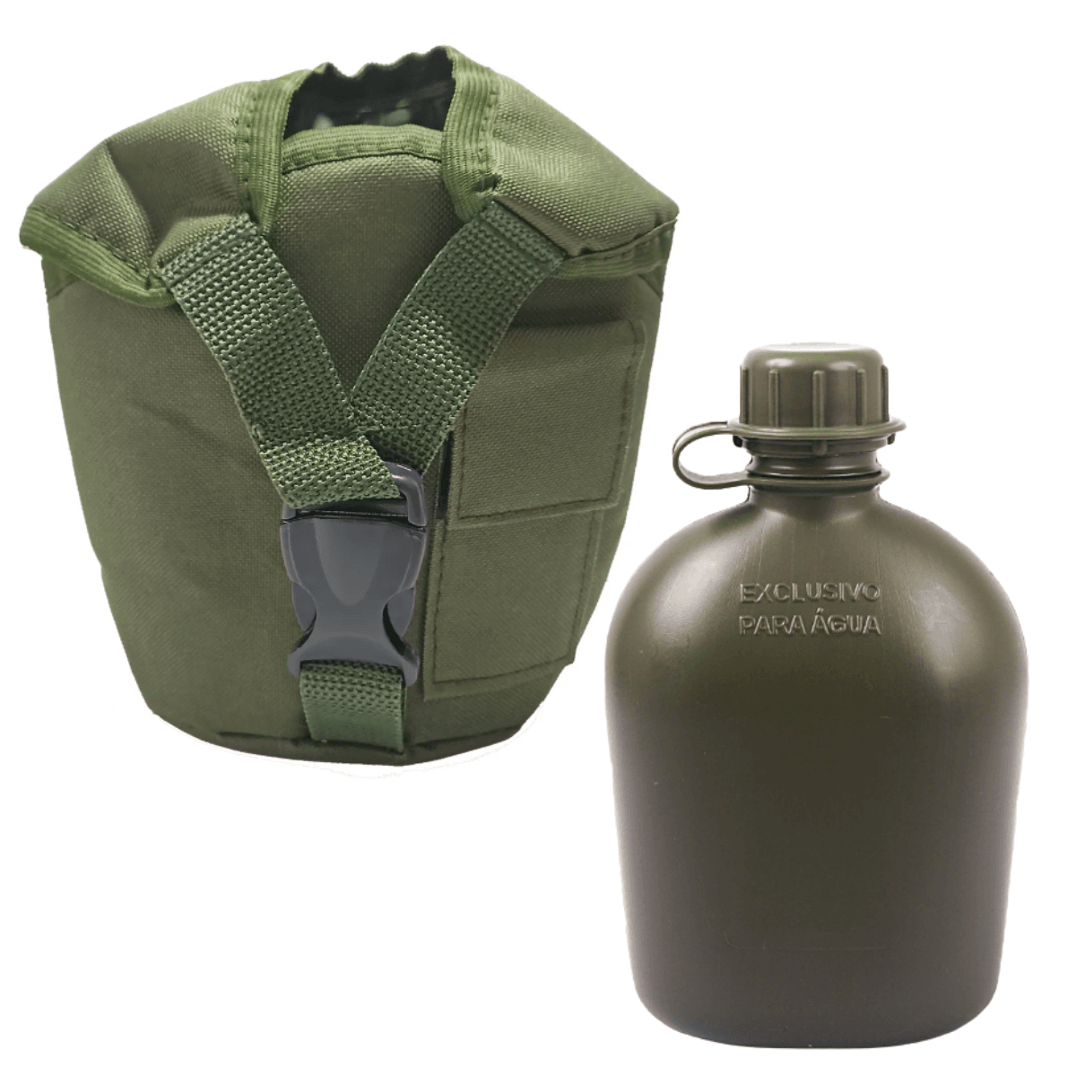 Kit Cantil e Porta cantil Militar - Verde | Feroz Militar