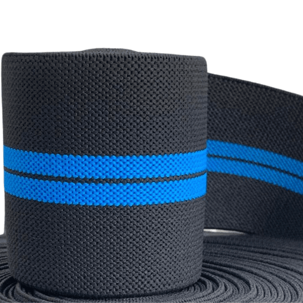 Elástico Munhequeira 80mm Preto / Azul | FILASTIC