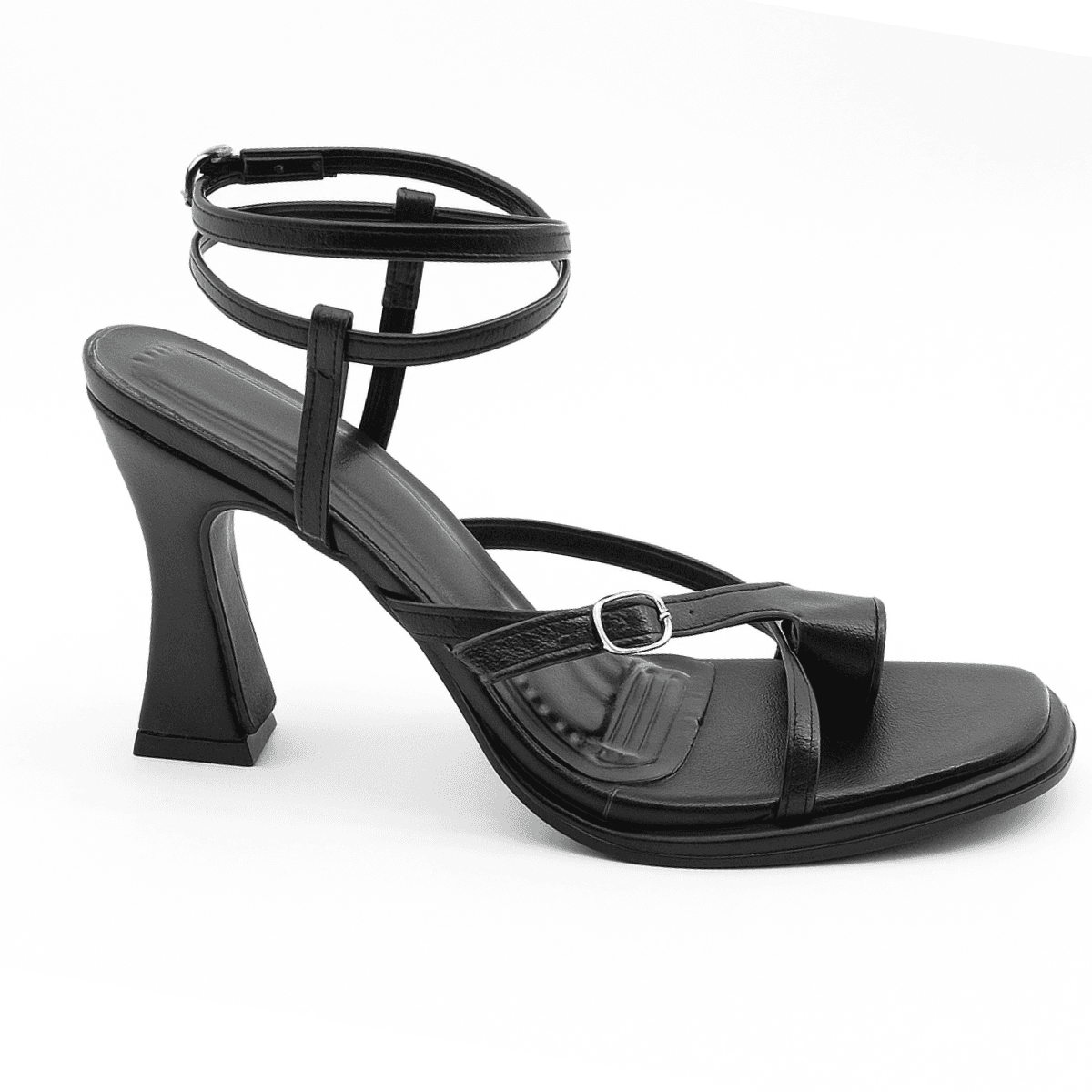 Sandalia Meia Pata Salto Taça Floter Preto 201 | Flor da Pele Calçados ...