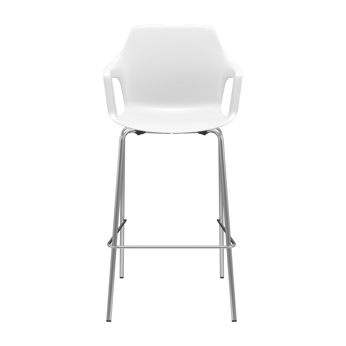 Banqueta Vesper Alta 4 Pés Estrutura Cromada com Braços Fixos ...