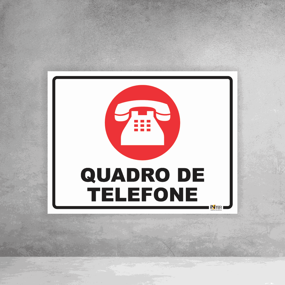 Placa de Sinalização - Quadro de Telefone | Inter Adesivos Decorativos