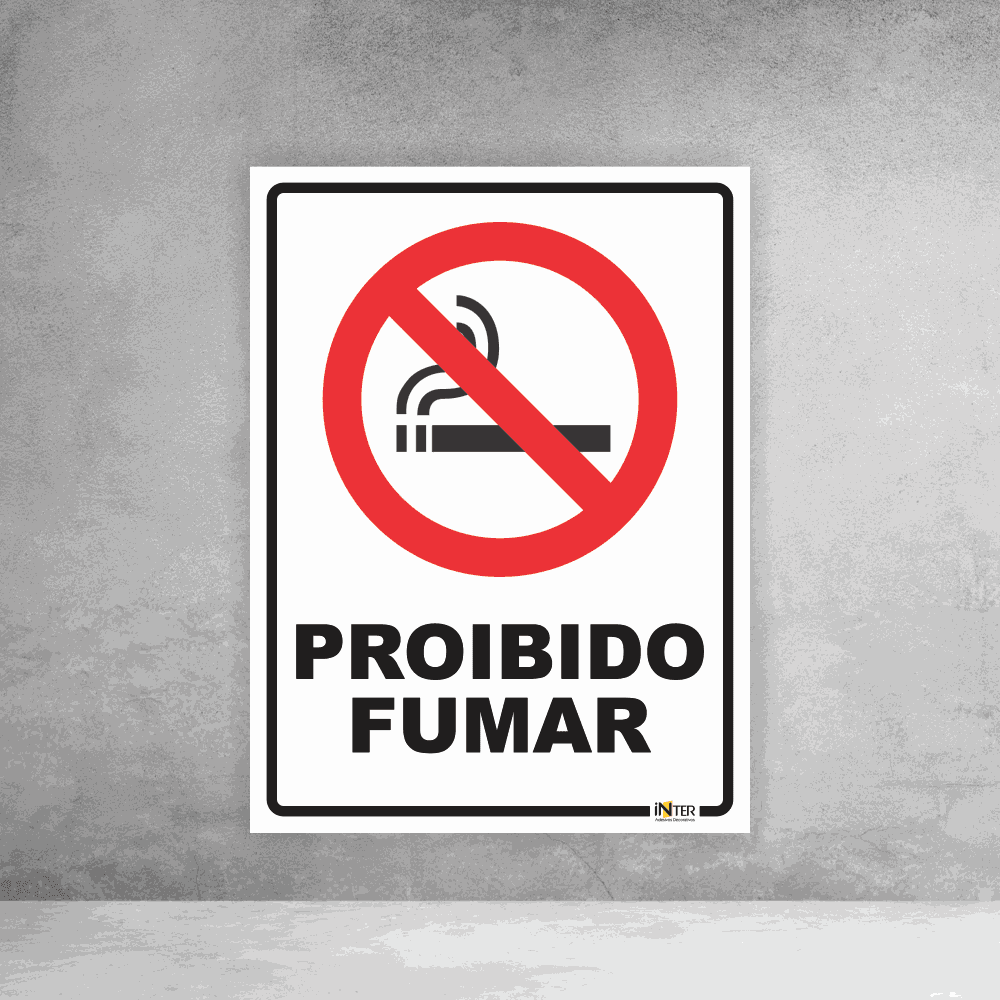 Placa de Sinalização - Proibido Fumar | Inter Adesivos Decorativos