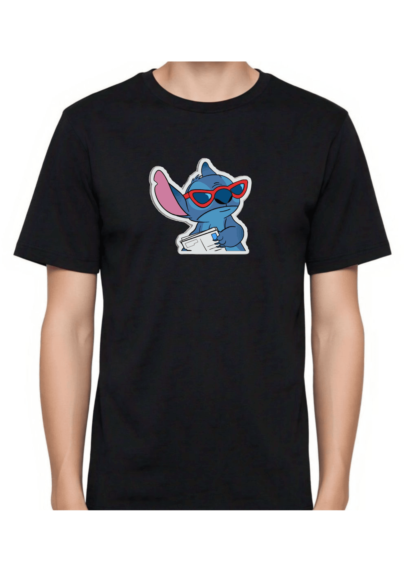 CAMISETA ALGODÃO BLUSA FEMININA E MASCULINA STICHI PRETA JOSTY | JOSTY