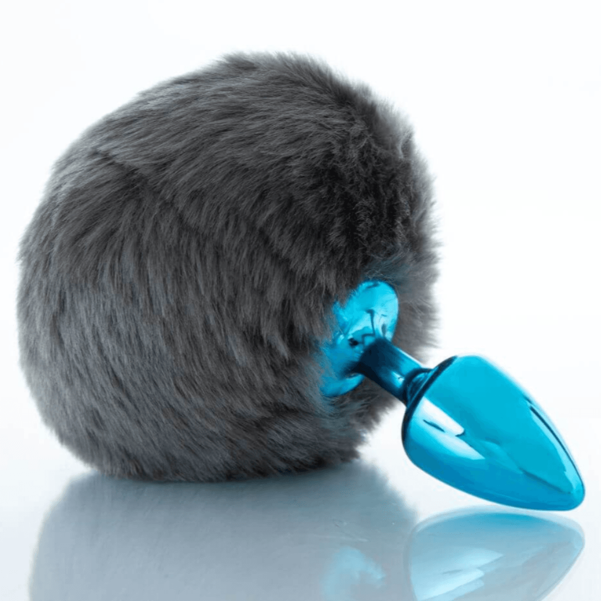 Plug Azul Pompom Médio | L'amour Boutique Erótica