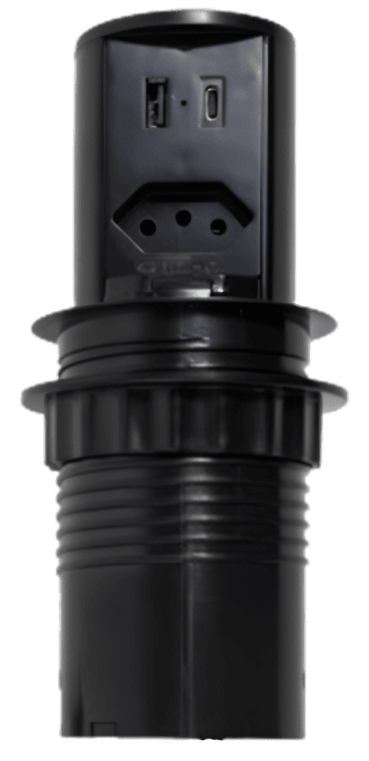 Mini Torre De Tomadas Pop 16 Amperes Com 1 Tomada e 2 USB A+C Retrátil ...
